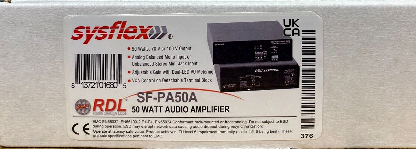 RDL SF-PA50A 50 W Mono Audio Amplifier – LPAV