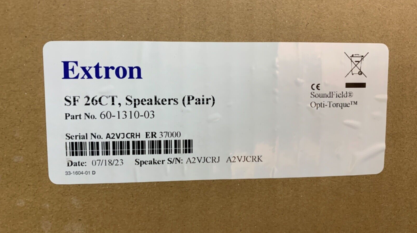 Extron SF 26CT Speakers (PAIR) /60-1310-03 6.5" Two-Way Ceiling Speake – LPAV