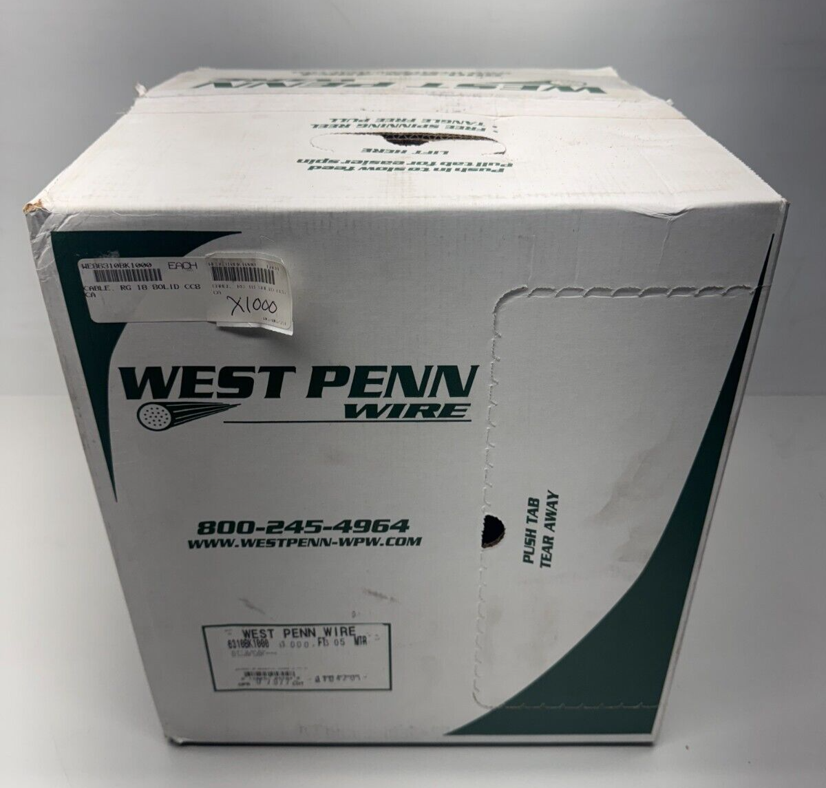 West Penn Wire 6310BK1000 RG6/U Braid Quad Shield CATV/MATV Outdoor 10 ...