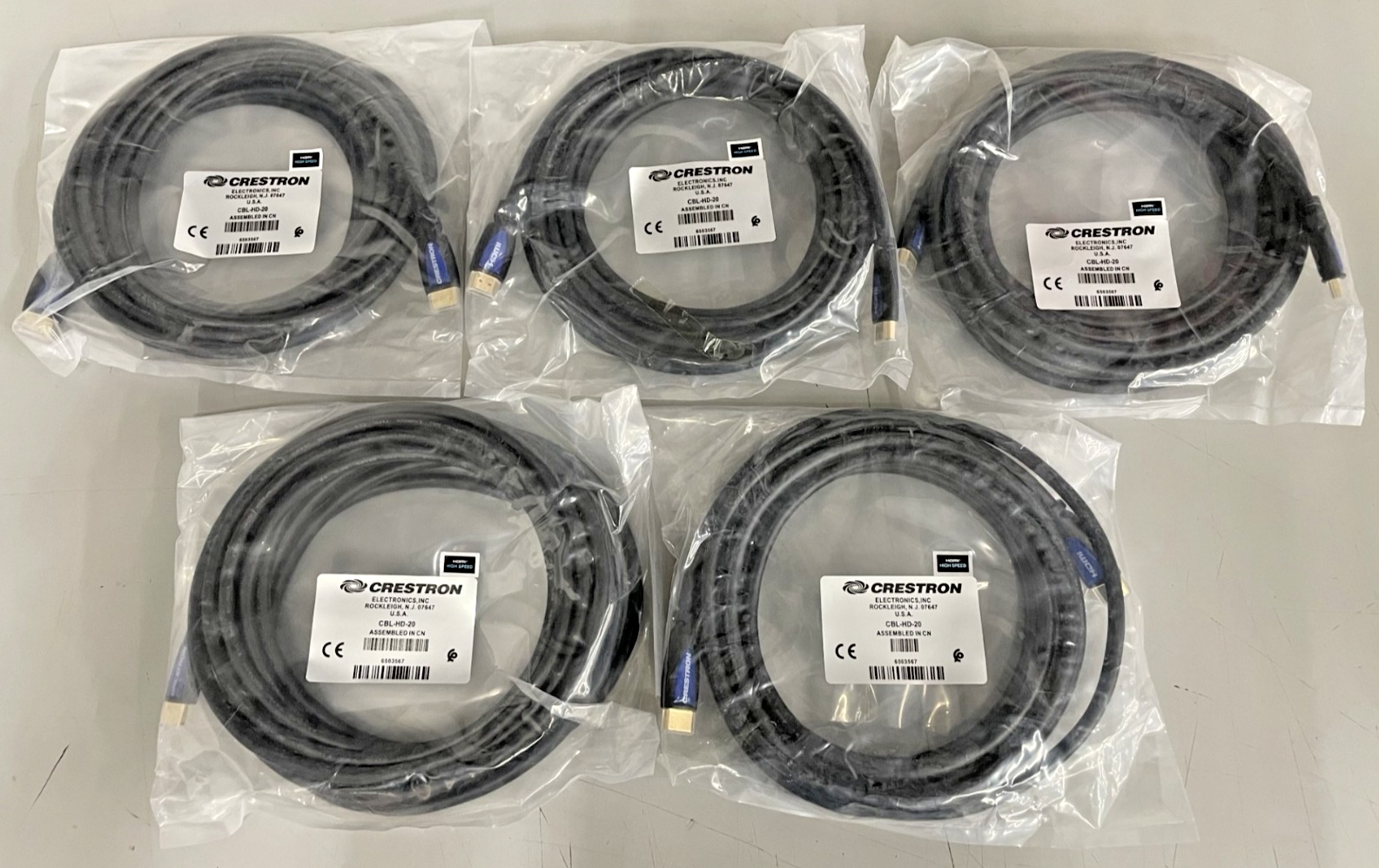 Crestron CBL-HD-20 High-Speed 4K Certified HDMI Interface Cable LOT of ...