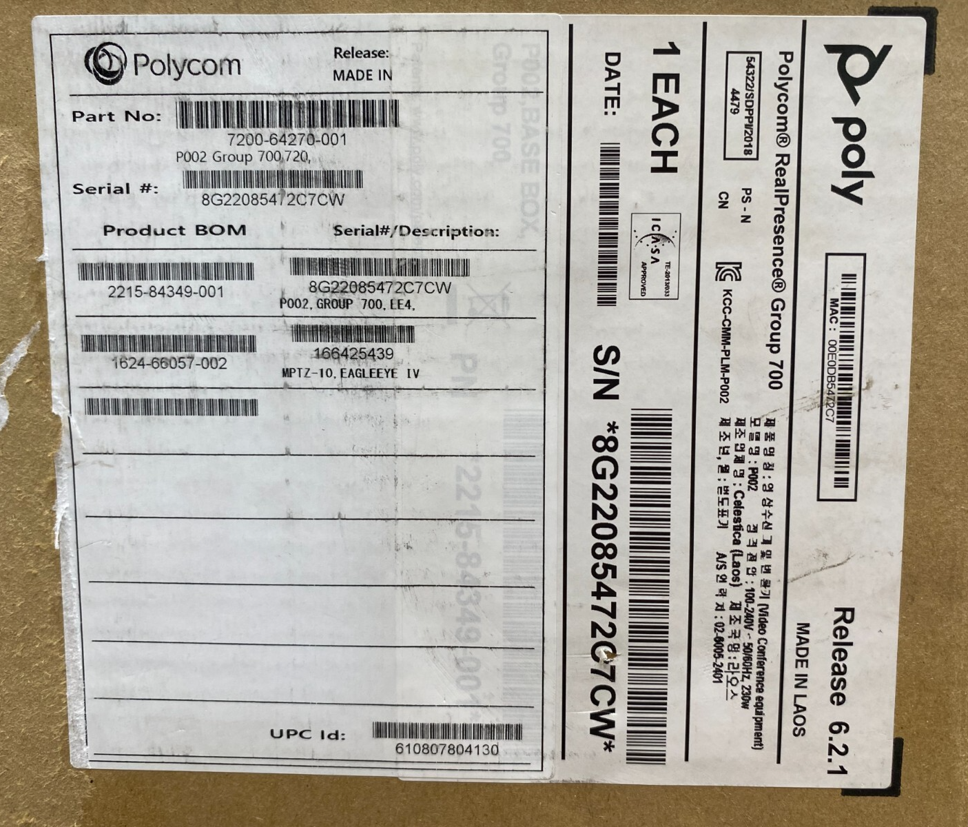 Poly 7200-64270-001 RealPresence Group 700 Videoconferencing System – LPAV