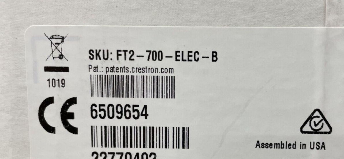 Crestron FT2-700-ELEC-B FlipTop Electrical Cable Management System (Bl ...