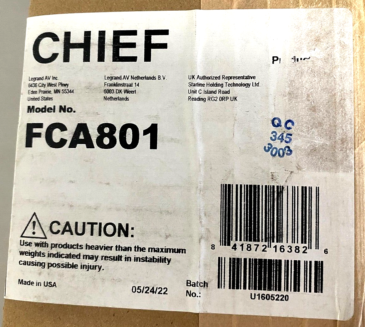 Chief FCA801 Fusion 14" Above/Below Shelf – LPAV
