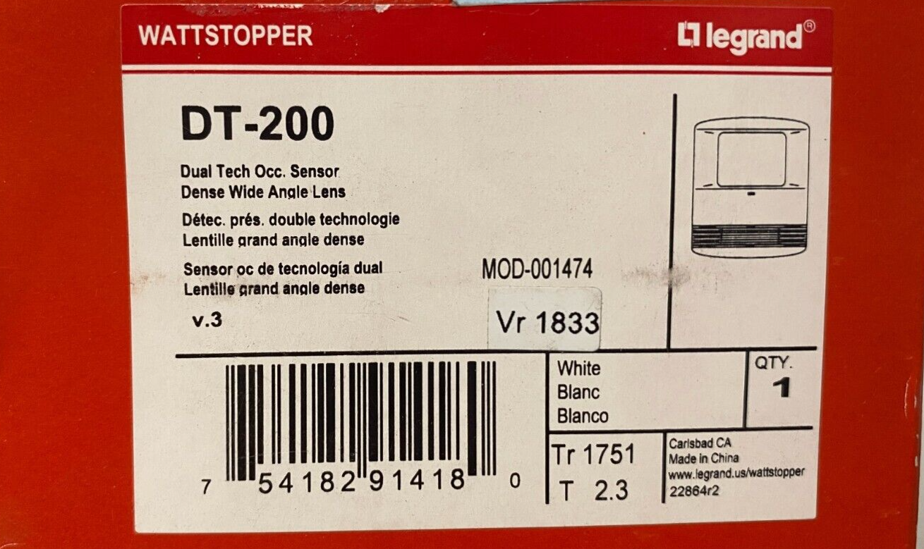 Legrand Wattstopper DT-200 Dual Tech Occupancy Sensor – LPAV
