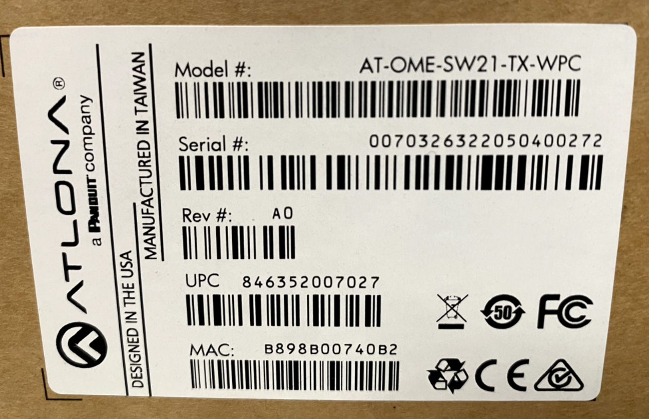 Atlona AT-OME-SW21-TX-WPC Wallplate HDBaseT Transmitter HDMI USB-C – LPAV