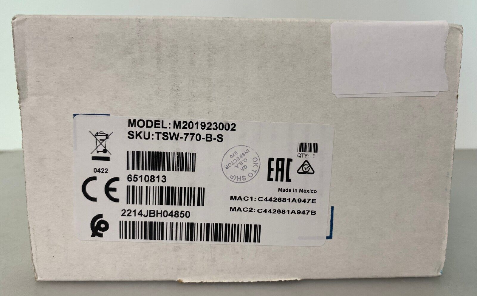 Crestron TSW-770-B-S M201923002 (P/N: 6510813) – LPAV