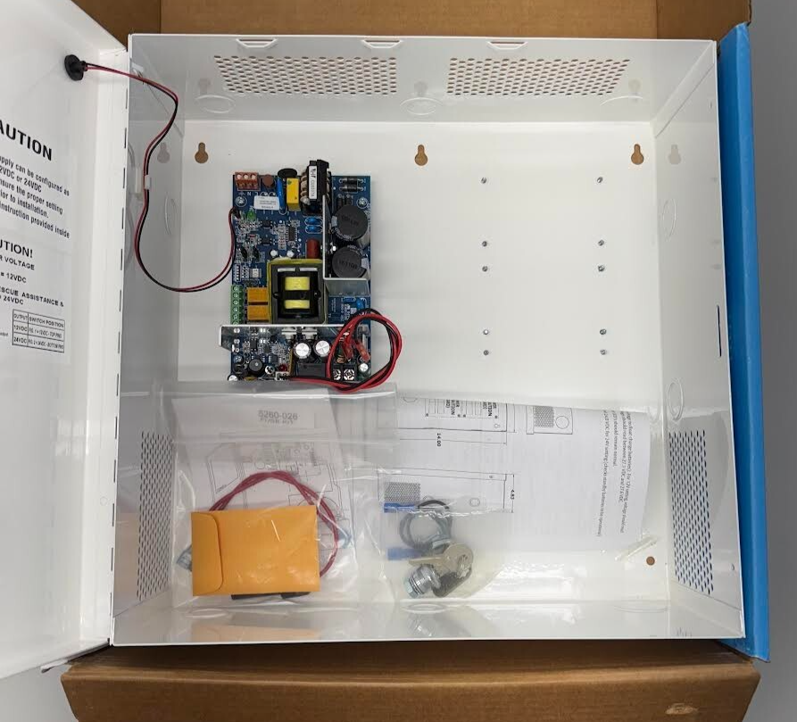 Securitron AQD4 Switching Power Supply 12/24 VDC 4Amp with Distributio ...