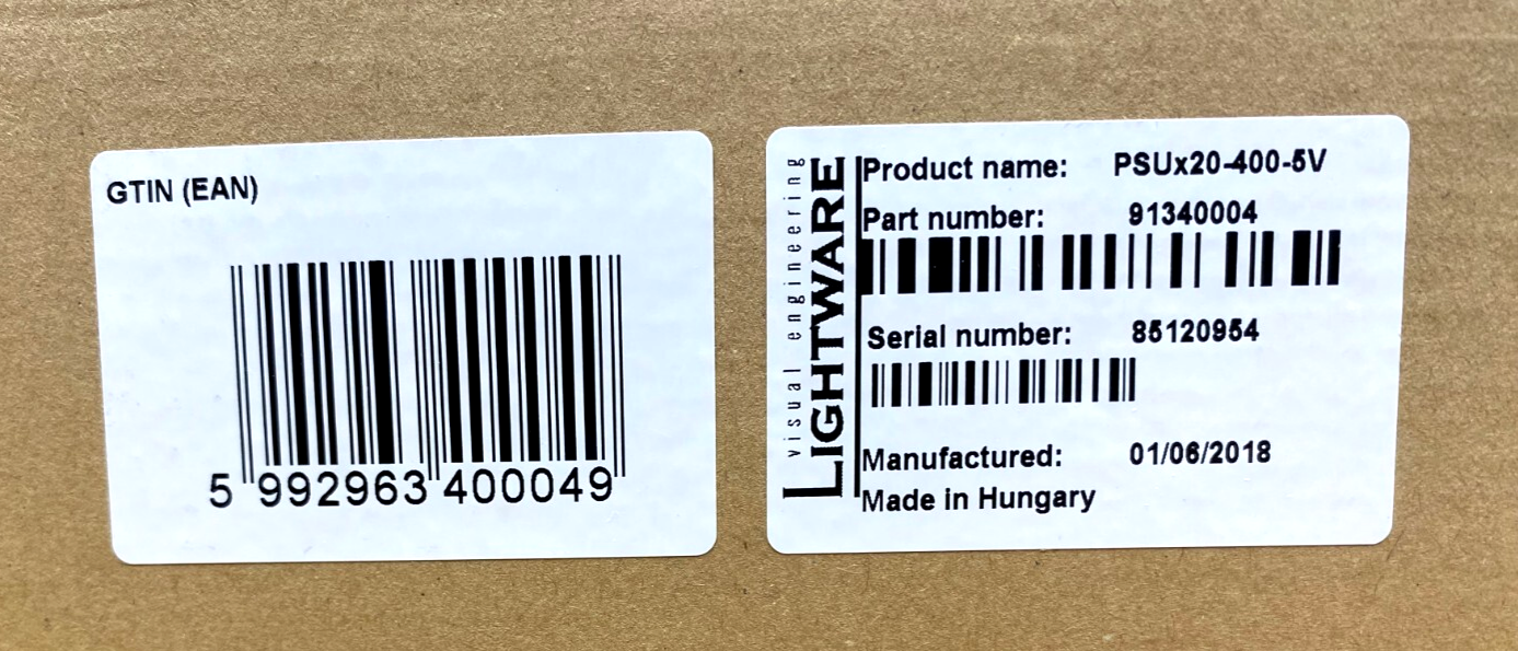 Lightware PSUx20-400-5V Rack Mountable Power Supply (P/N: 91340004) – LPAV