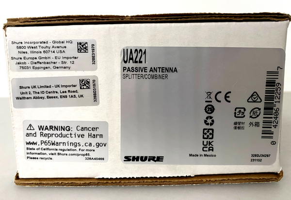 Shure UA221 Passive Antenna Splitter Kit – LPAV