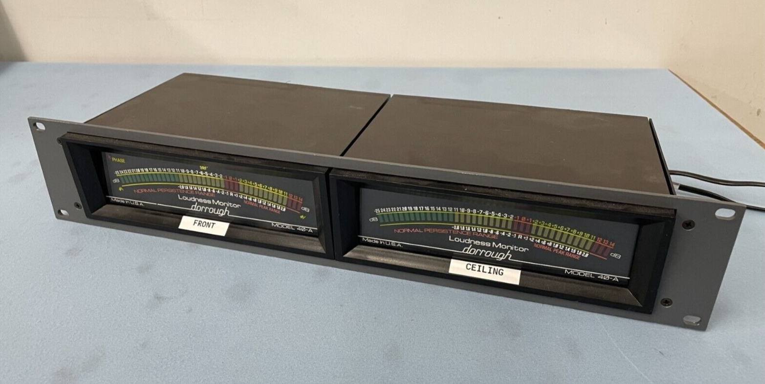 Rack Mounted PAIR of Dorrough 40-A Professional Analog Audio Loudness ...