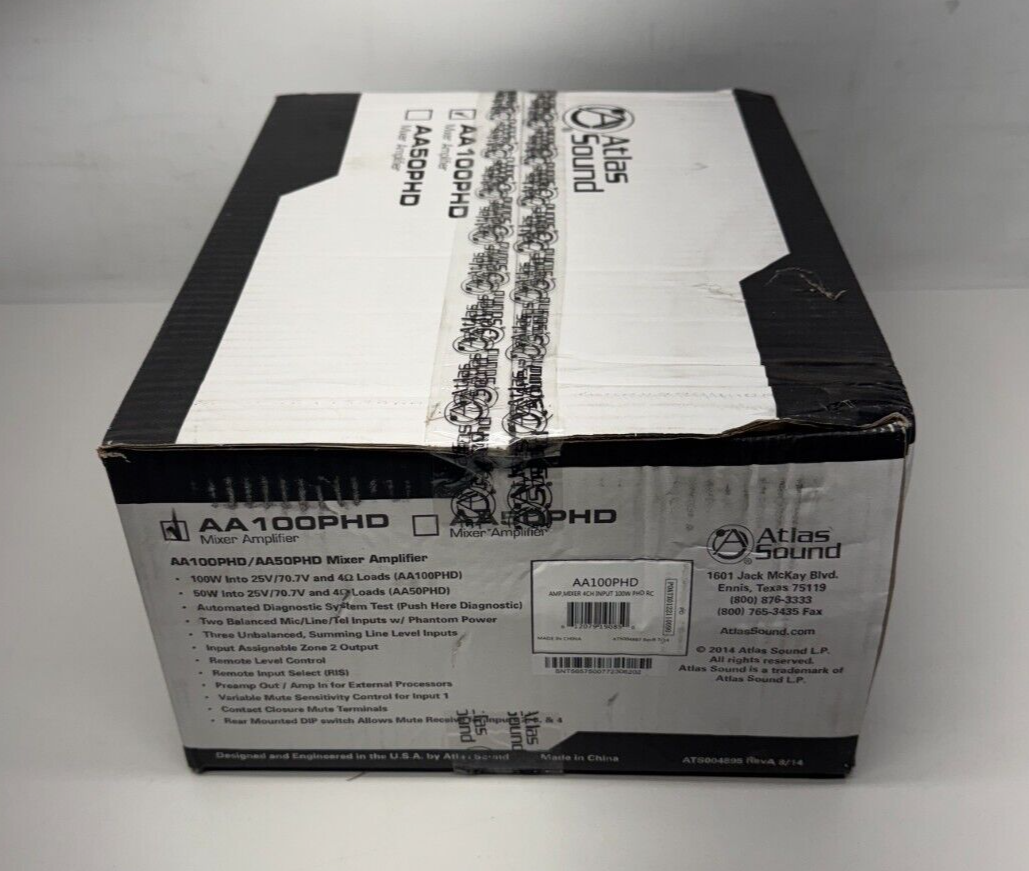 Atlas Sound AA100PHD 4-Input 100W BGM Mixer Amplifier – LPAV