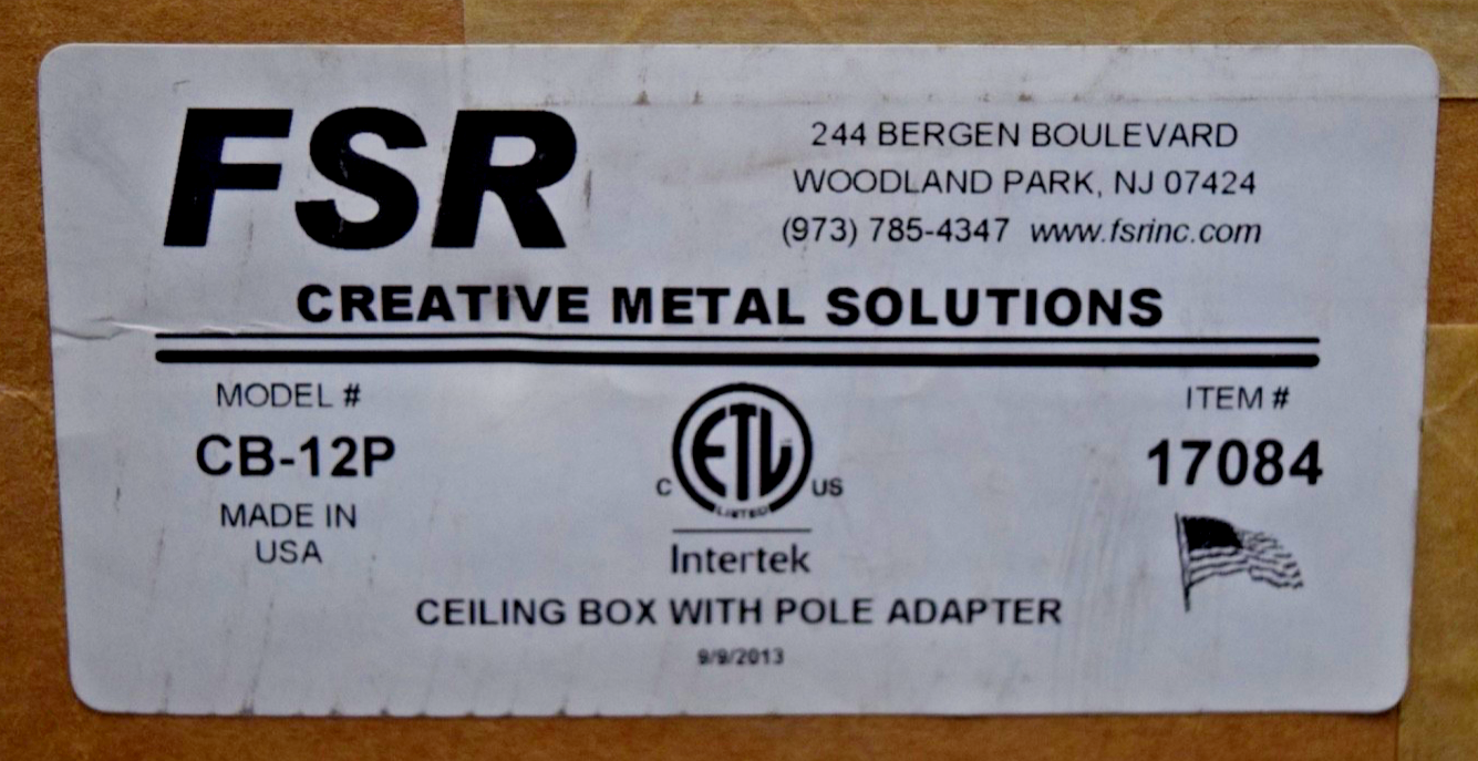 FSR CP-12P 1x2 Ceiling Box With Pole Adapter for Ceiling Projector WHI ...
