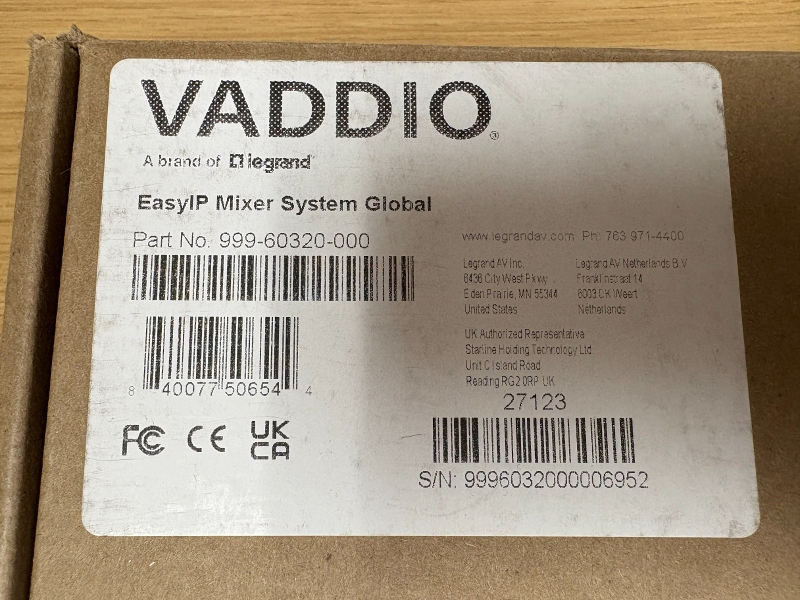 Vaddio Pro AV Video Conferencing EasyIP Mixer System (P/N: 999-60320-0 ...