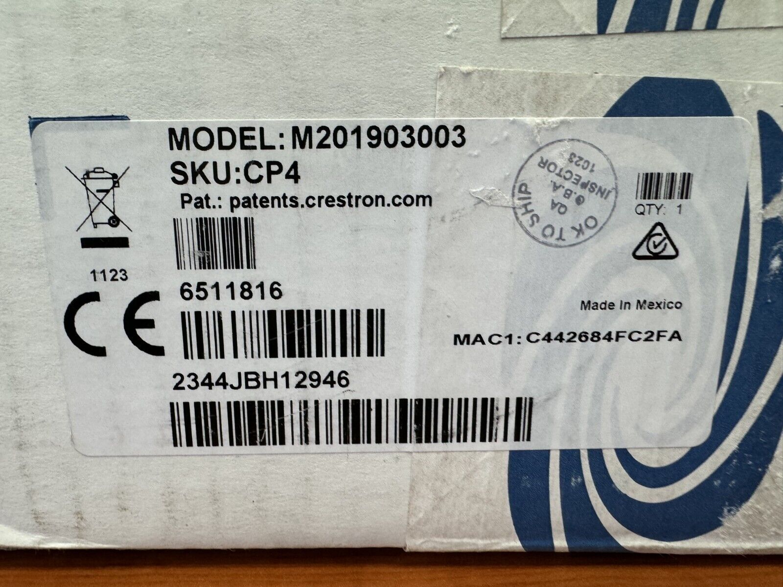 Crestron CP4 4-Series Control System 6511816 M201903003 NEW – LPAV