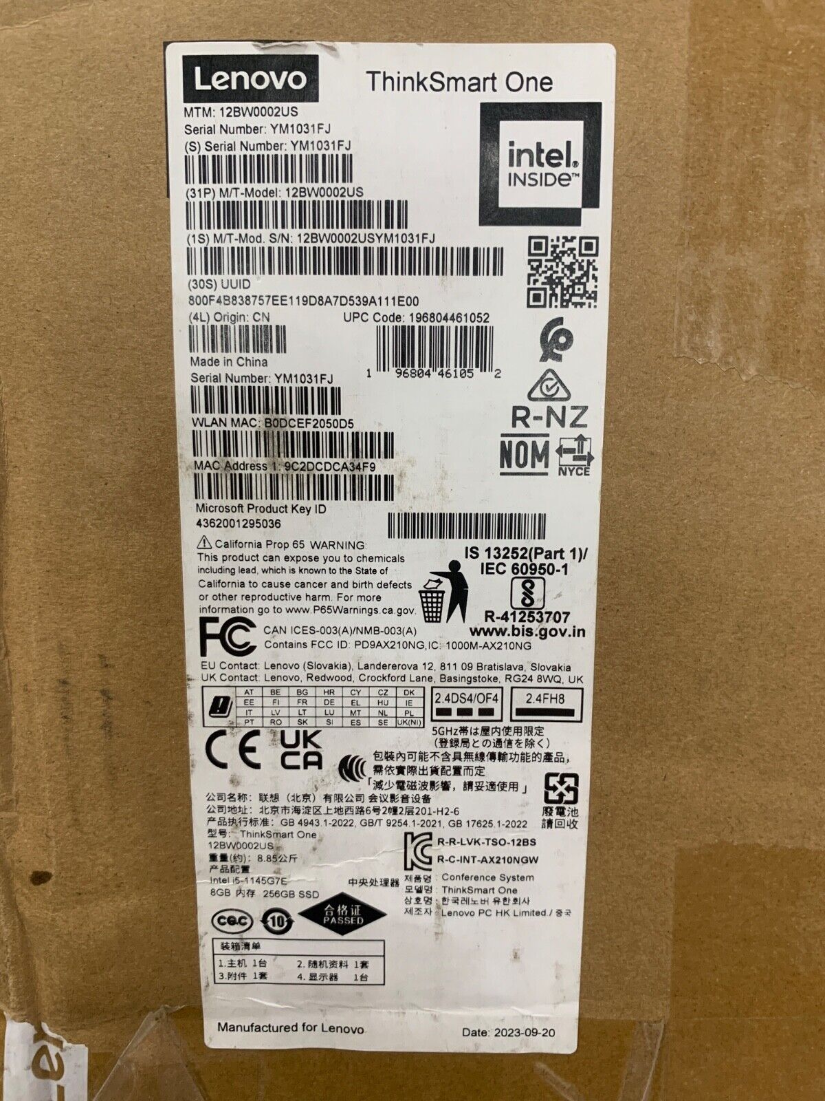 Lenovo ThinkSmart One IP Controller Kit for Microsoft Teams Rooms (12B ...