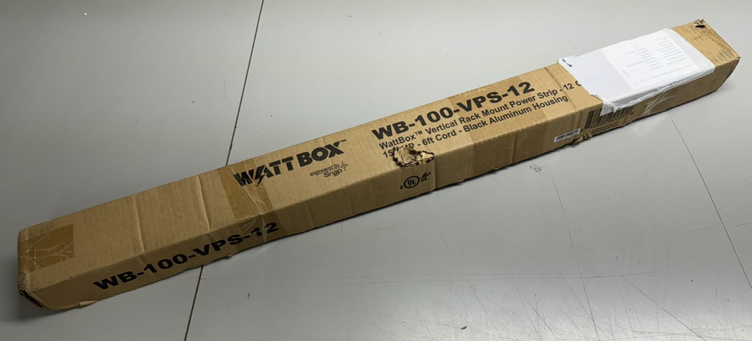 WattBox WB-100-VPS-12 Vertical Rack Mount Power Strip with Aluminum Ho ...