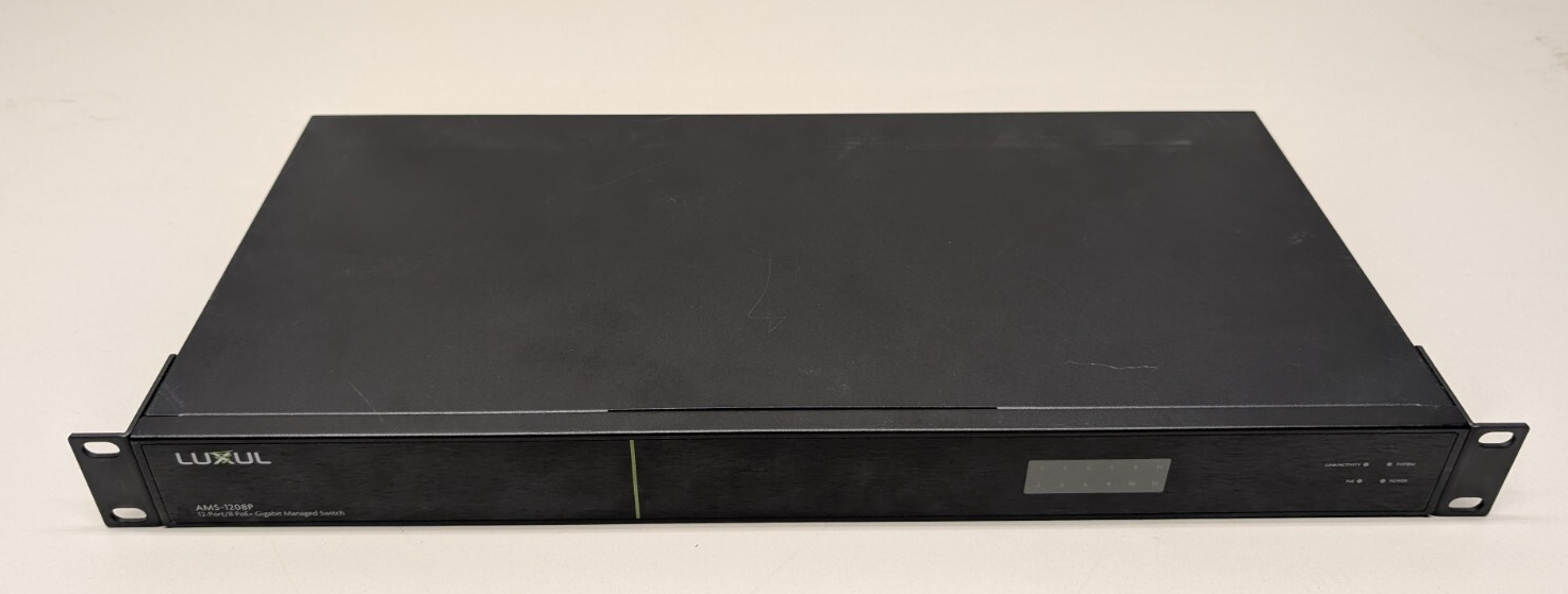 Luxul AMS-1208P 12-Port/8 PoE+ Gigabit Managed Switch – LPAV