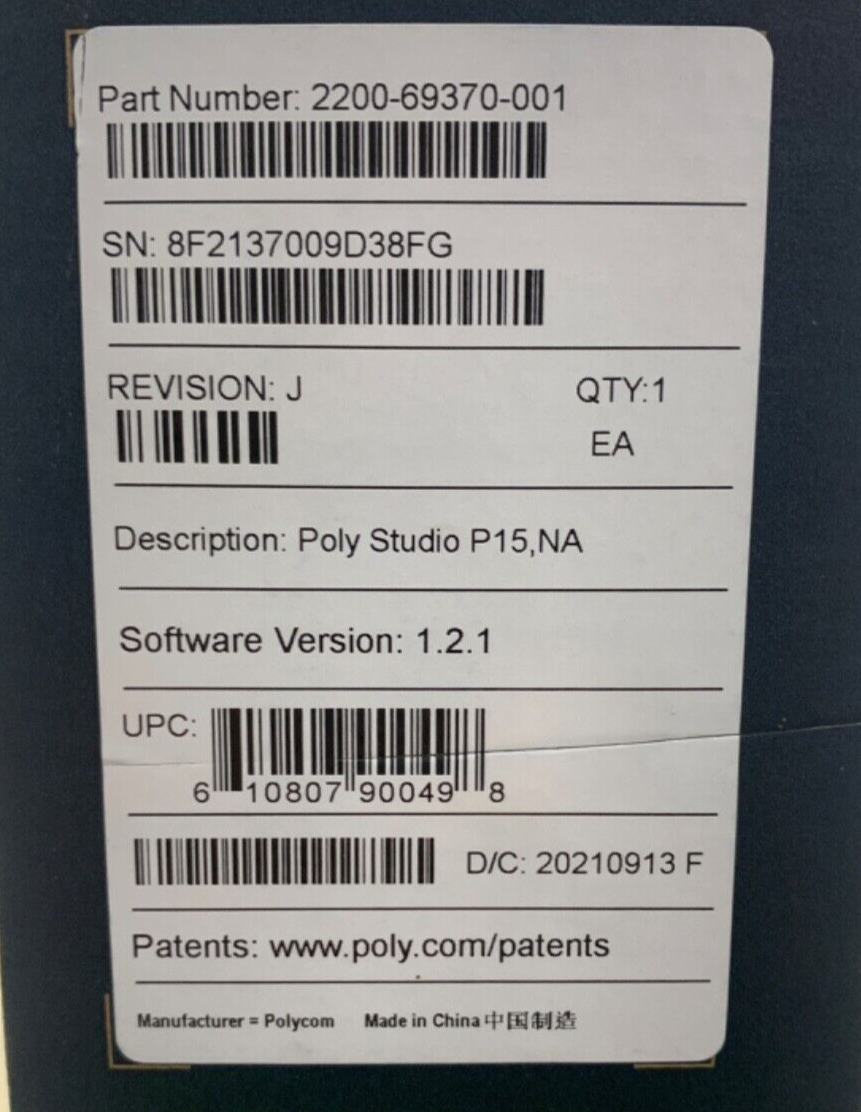 Polycom Studio P15 Video Conferencing Bar (2200-69370-001) – LPAV