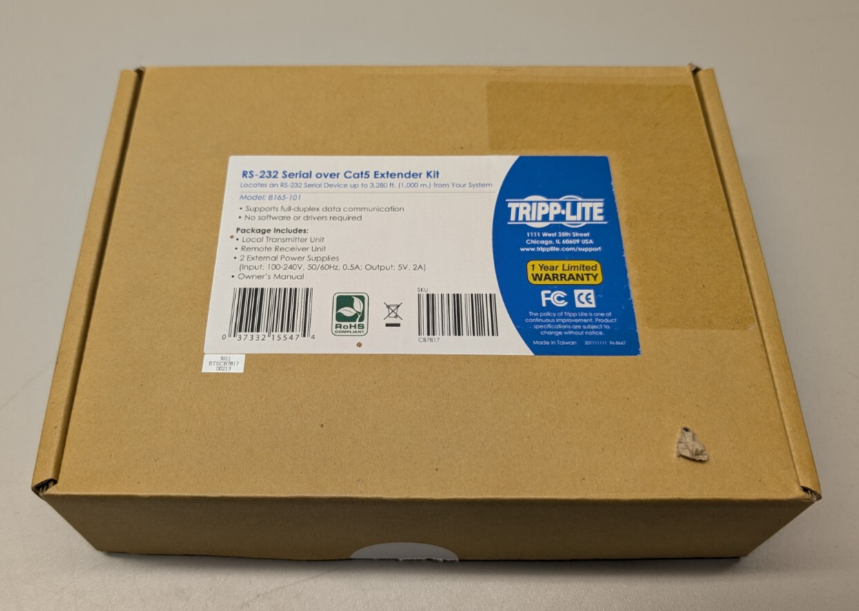 Tripp Lite B165-101, RS-232 Serial Over Cat5 Extender Kit – LPAV