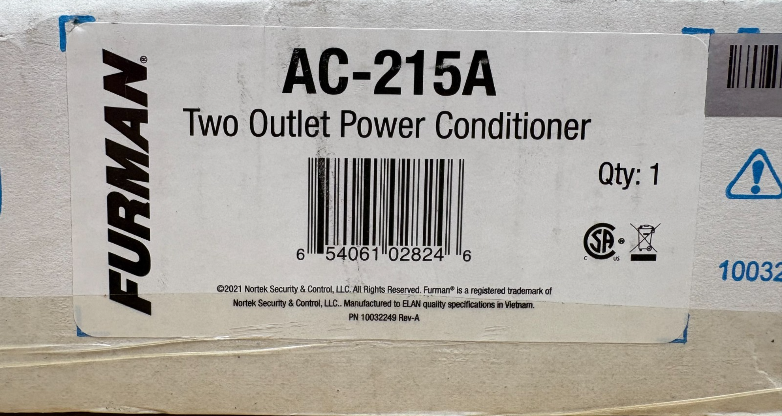 Furman AC-215A Power Conditioner w/ Auto Resetting Voltage Protection ...