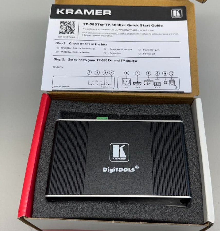 Kramer TP-583TXR 4K HDR HDMI Transmitter W RS-232 & IR Extended-Reach ...