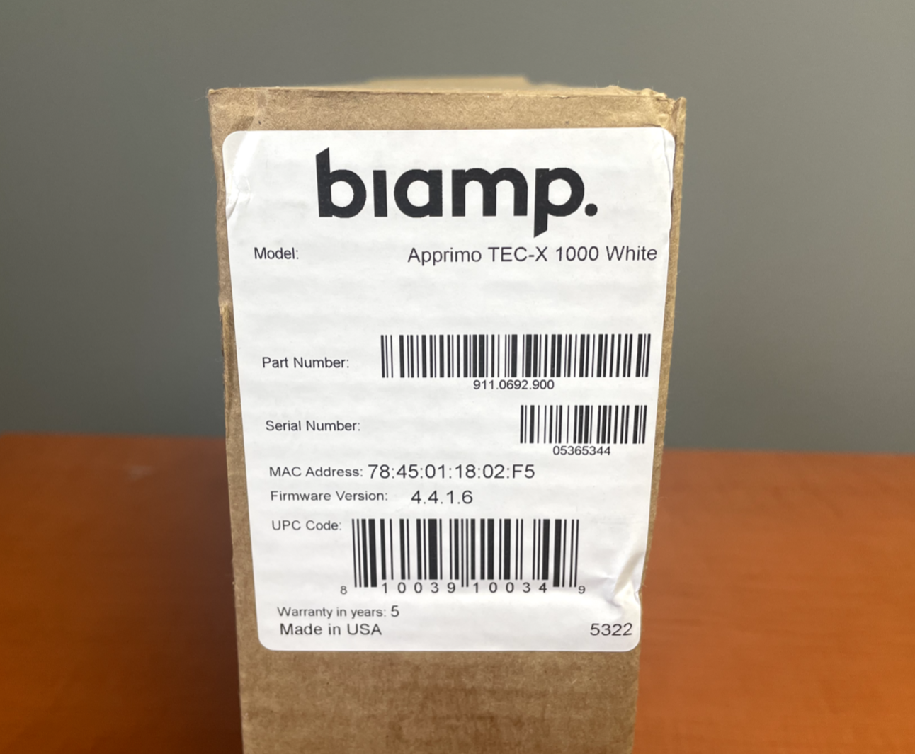 Biamp Apprimo TEC-X 1000 White 911.0692.900 – LPAV