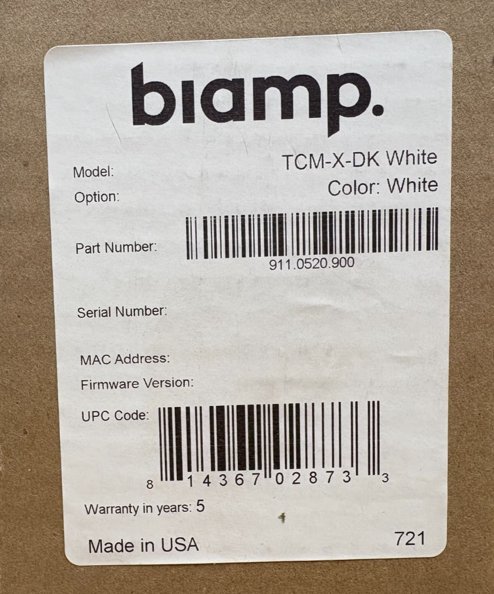Biamp Parle TCM-X-DK White Drywall Kit (P/N: 911.0520.900) – LPAV