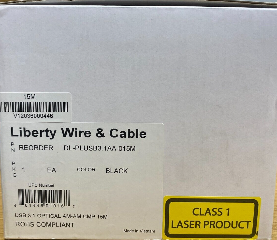 Liberty Wire & Cable DL-PLUSB3.1AA-015M Optical Cable 15 Meter – LPAV
