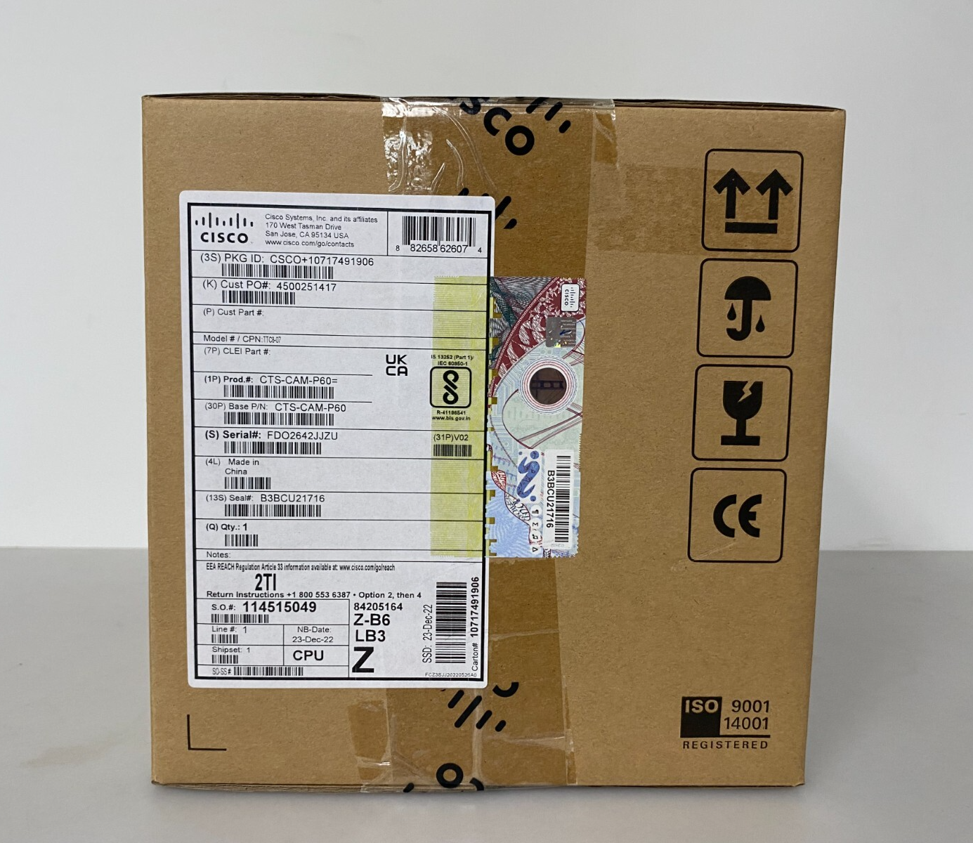 Cisco CTS-CAM-P60 V02 Precision 60 Pan-Tilt-Zoom TelePresence Camera – LPAV