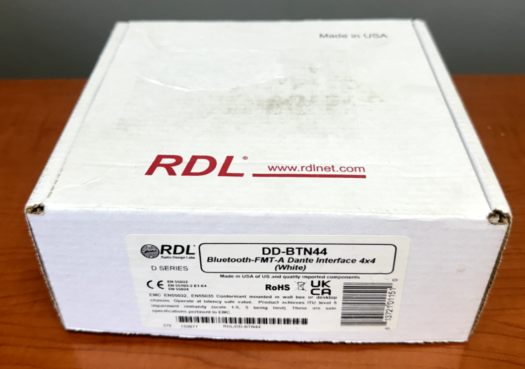 RDL DD-BTN44 Wall-Mounted Bi-Directional Line-Level Bluetooth Dante In ...