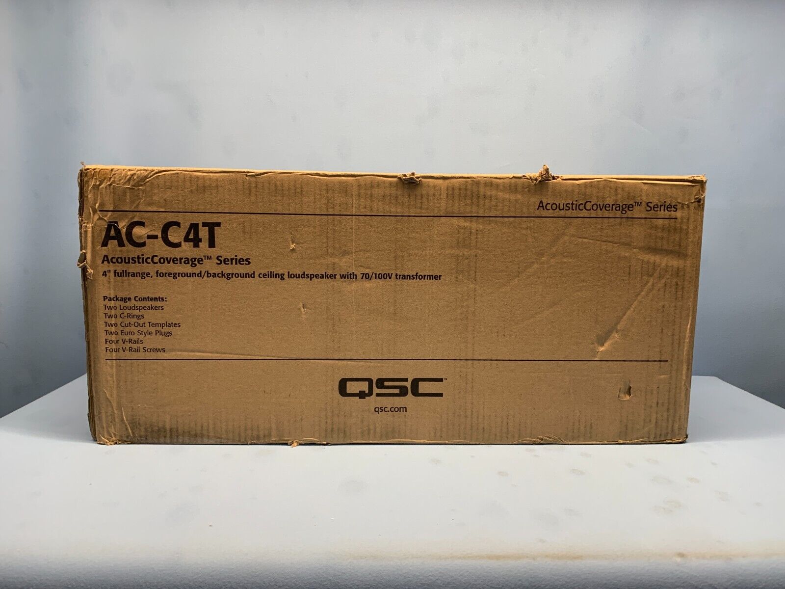 QSC AC-C4T AcousticCoverage Series 4" 2-Way 30W Ceiling Loudspeaker Pa ...