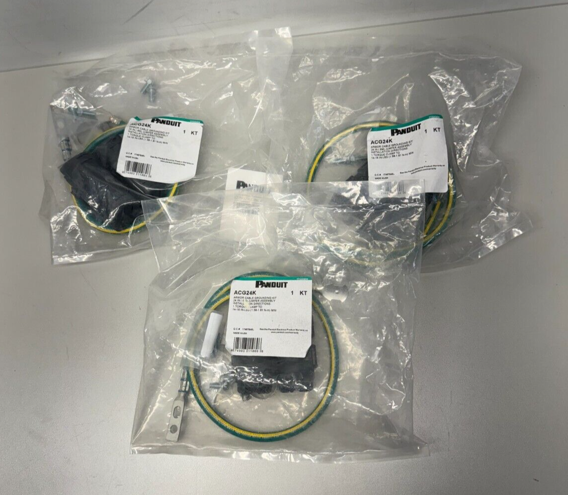 Panduit ACG24K StructuredGround Armored Cable Grounding Kit LOT OF 3 – LPAV