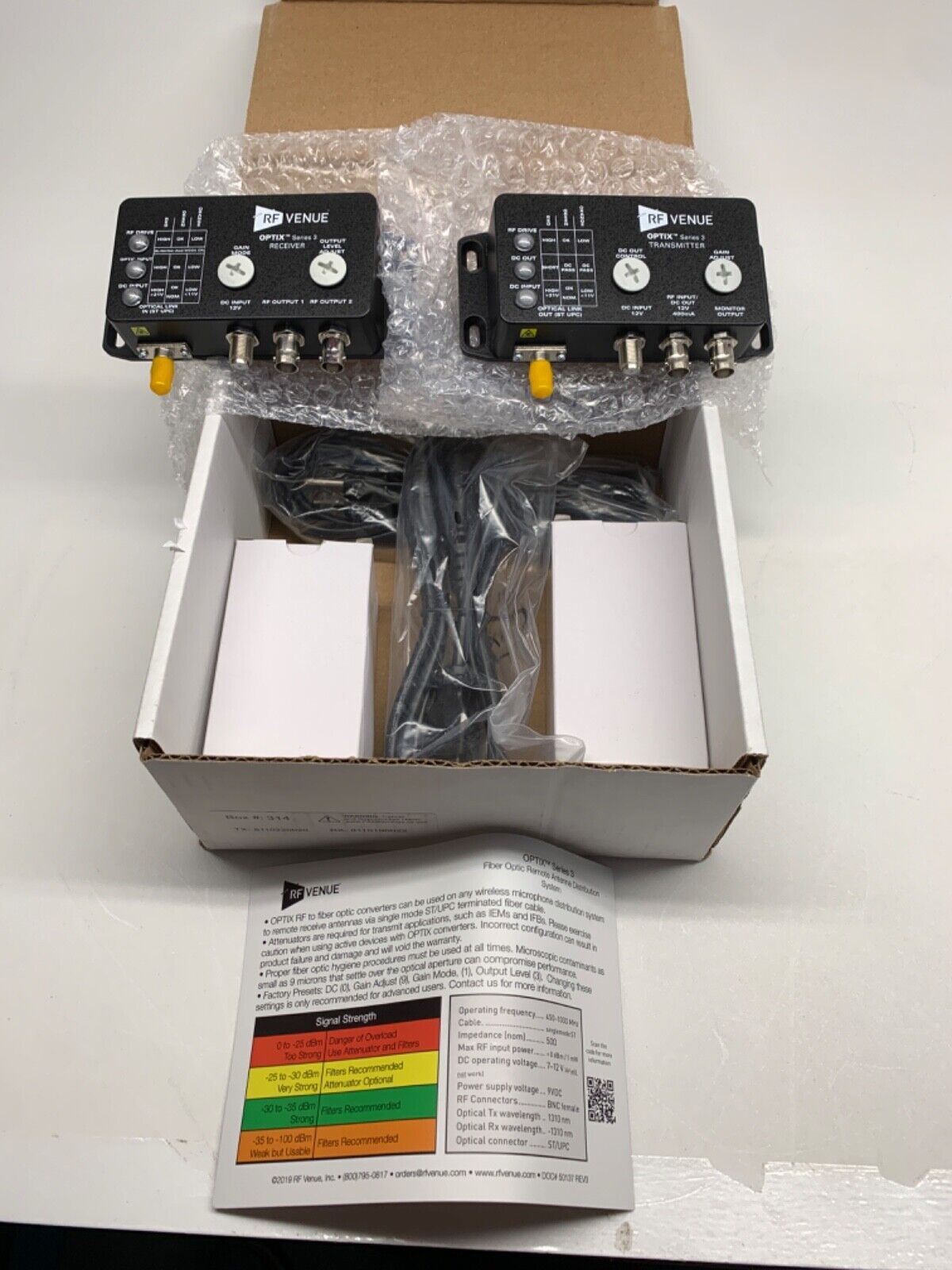 RF Venue Optrix Series 3 Fiber Optic Remote Antenna Distribution Syste ...