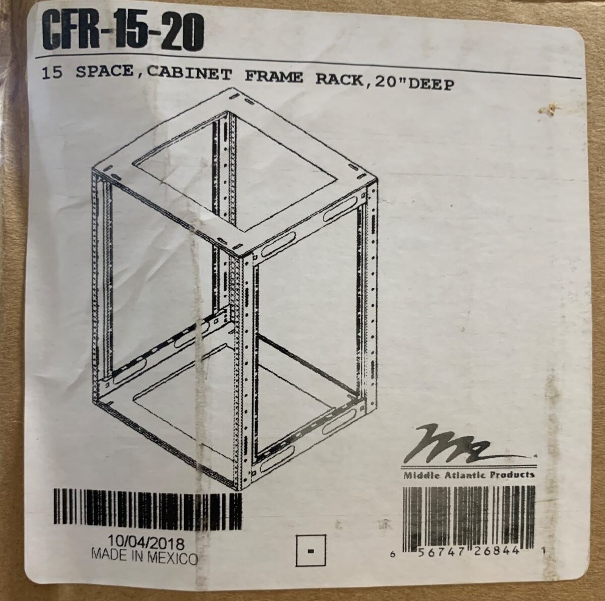 Middle Atlantic CFR-15-20 / Cabinet Frame Rack / 15 Space 20" Deep – LPAV