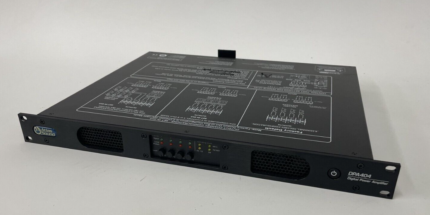 Atlas Sound DPA404 Networkable 400W 4-Channel Pro Audio Digital Power ...