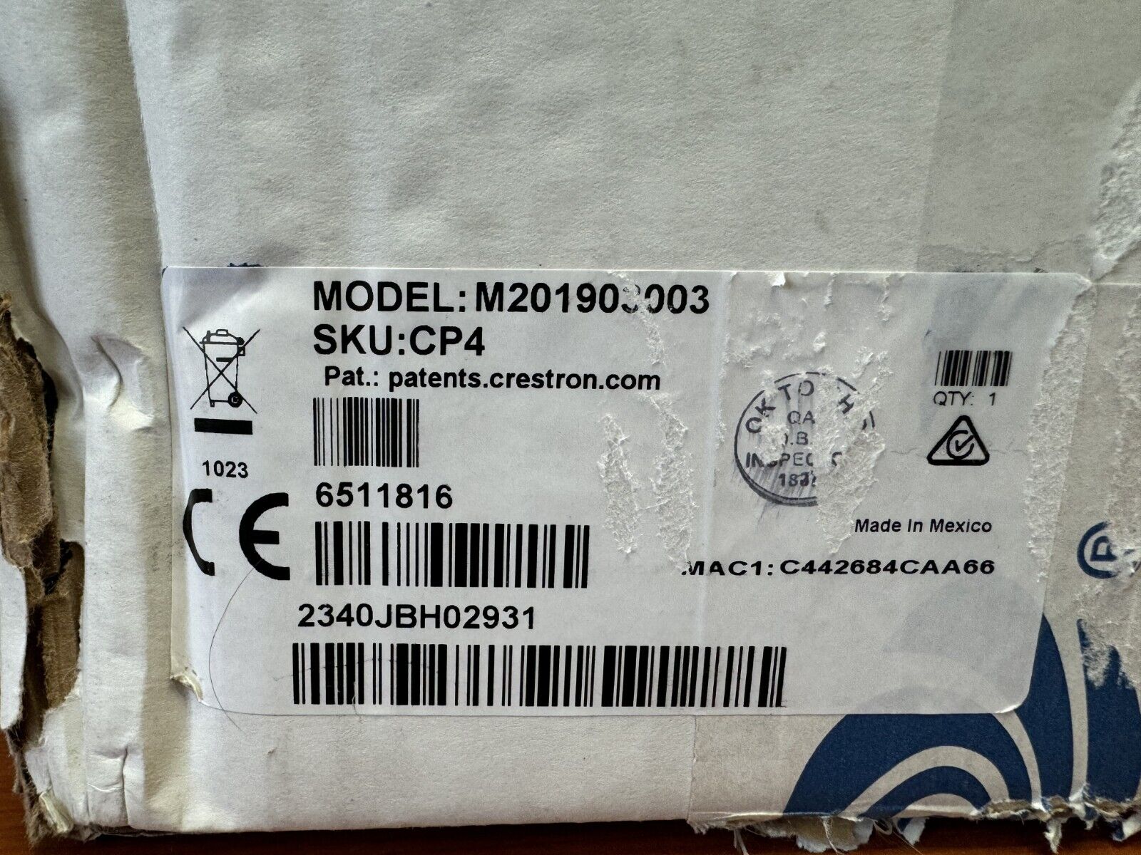 Crestron CP4 4-Series Control System 6511816 M201903003 New Open Box – LPAV