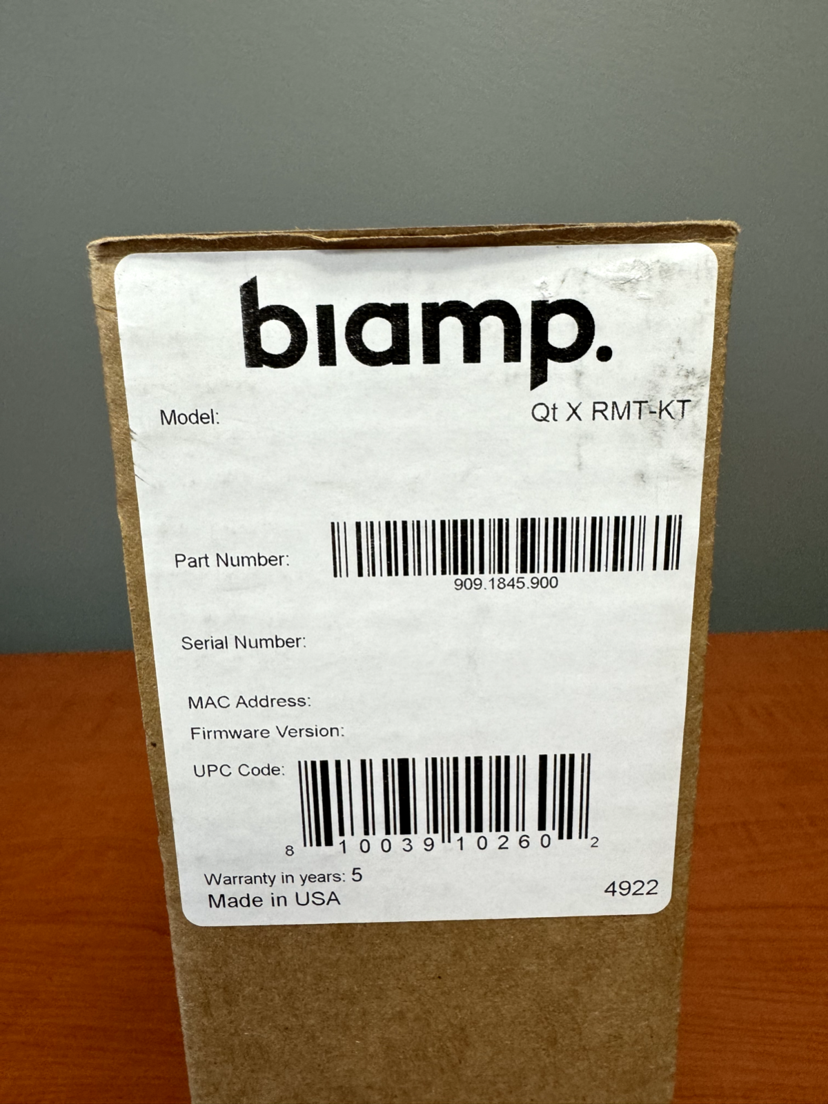 Biamp Qt X RMT-KT Controller Module Rack Mount Kit 909.1845.900 – LPAV