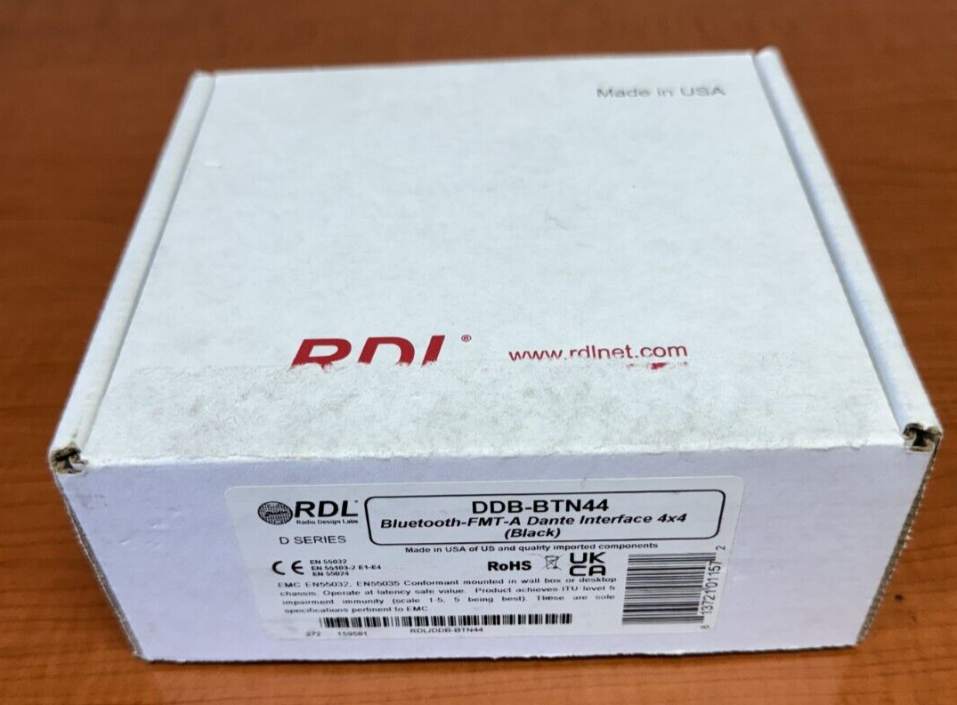 RDL DDB-BTN44 Wall-Mounted Bi-Directional Line-Level Bluetooth Dante I ...
