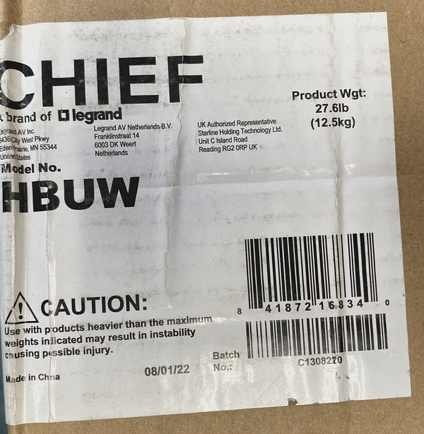 Chief HBUW Heavy Duty VCM Universal Interface Bracket (White) – LPAV