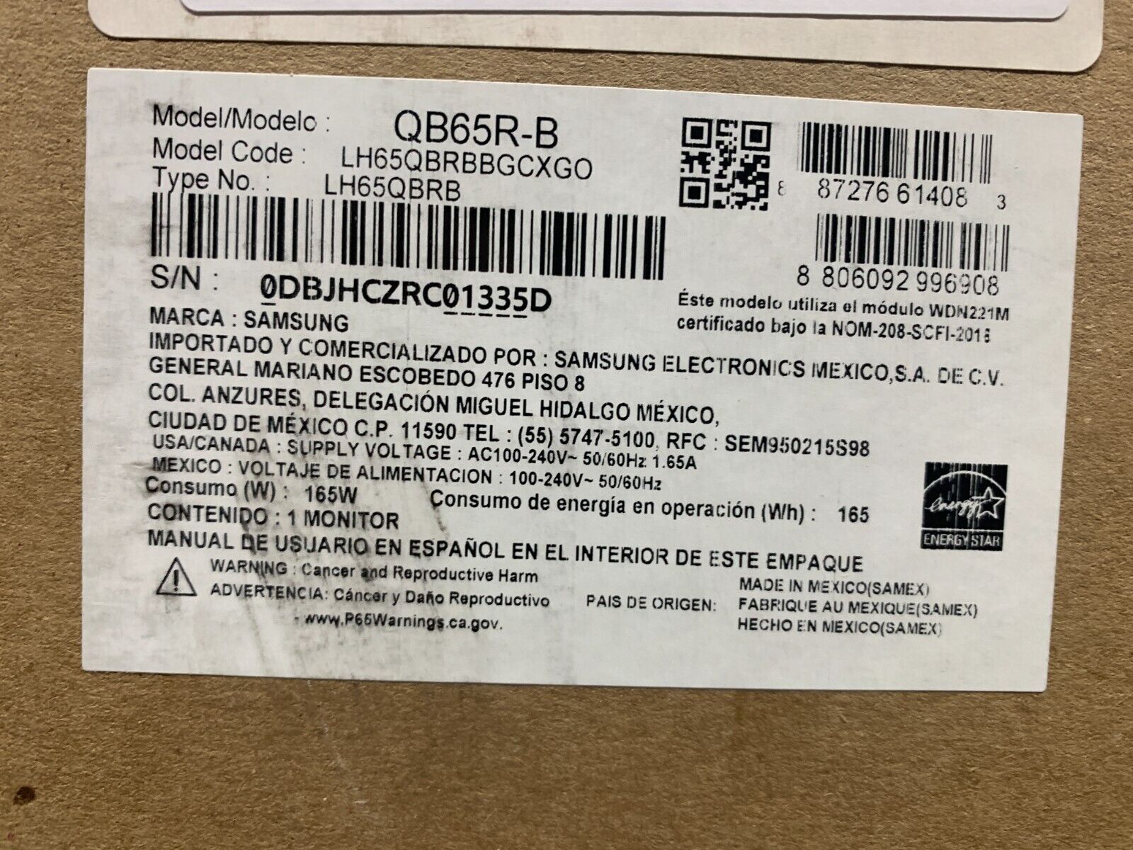 Samsung QB65R-B /65" Class 4K UHD Smart Professional LED Display /LH65 ...